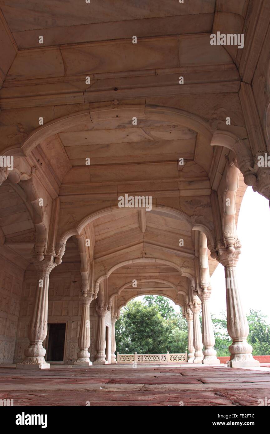 The Red Fort and its wall decorations Stock Photo - Alamy