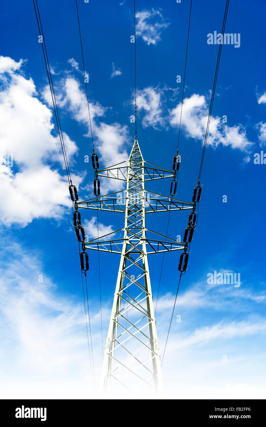 pylons for high-voltage lines Stock Photo - Alamy