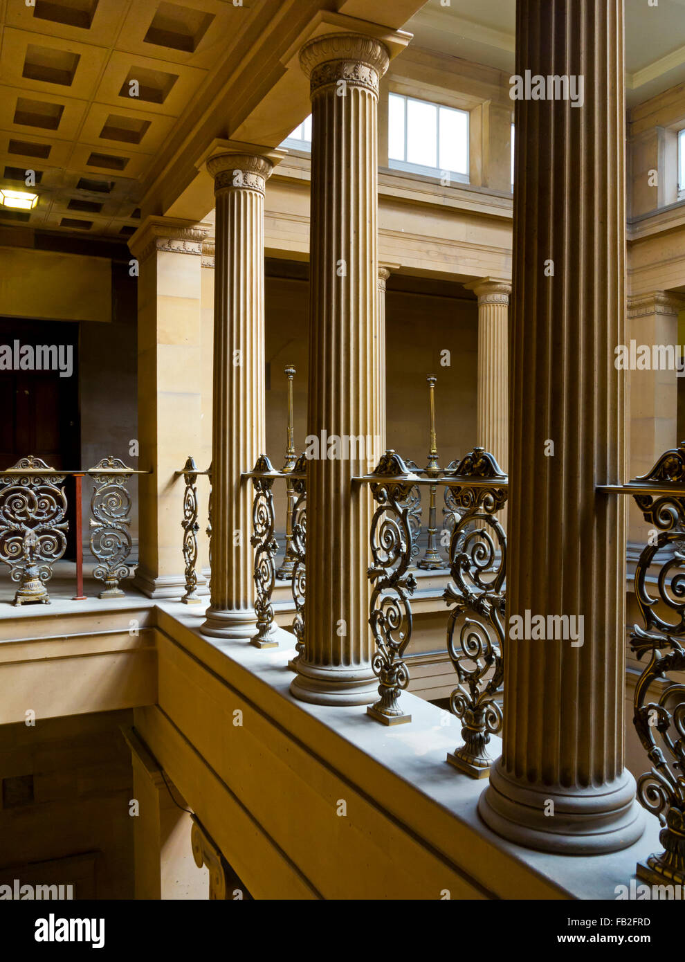 Hall interior at Belsay Hall a 19th century country mansion in ...