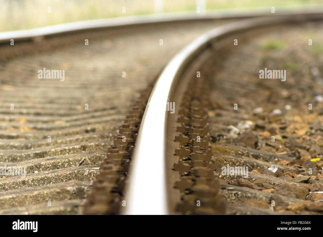 train tracks detail Stock Photo - Alamy