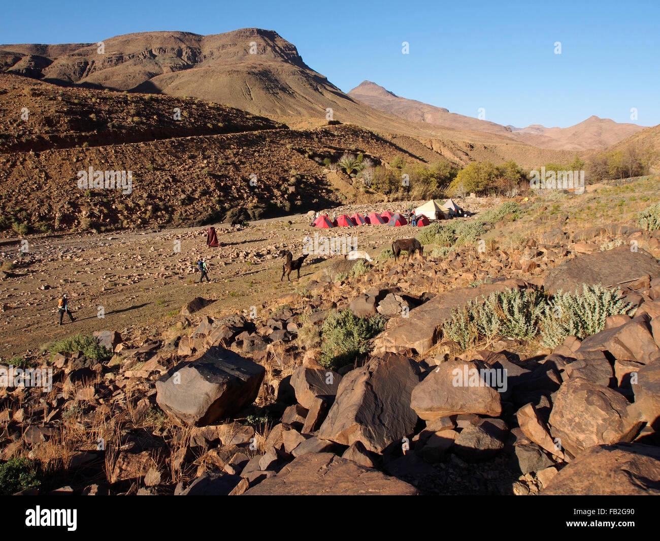 Campsite near Taoulauat, Jbel Saghro, Morocco Stock Photo - Alamy