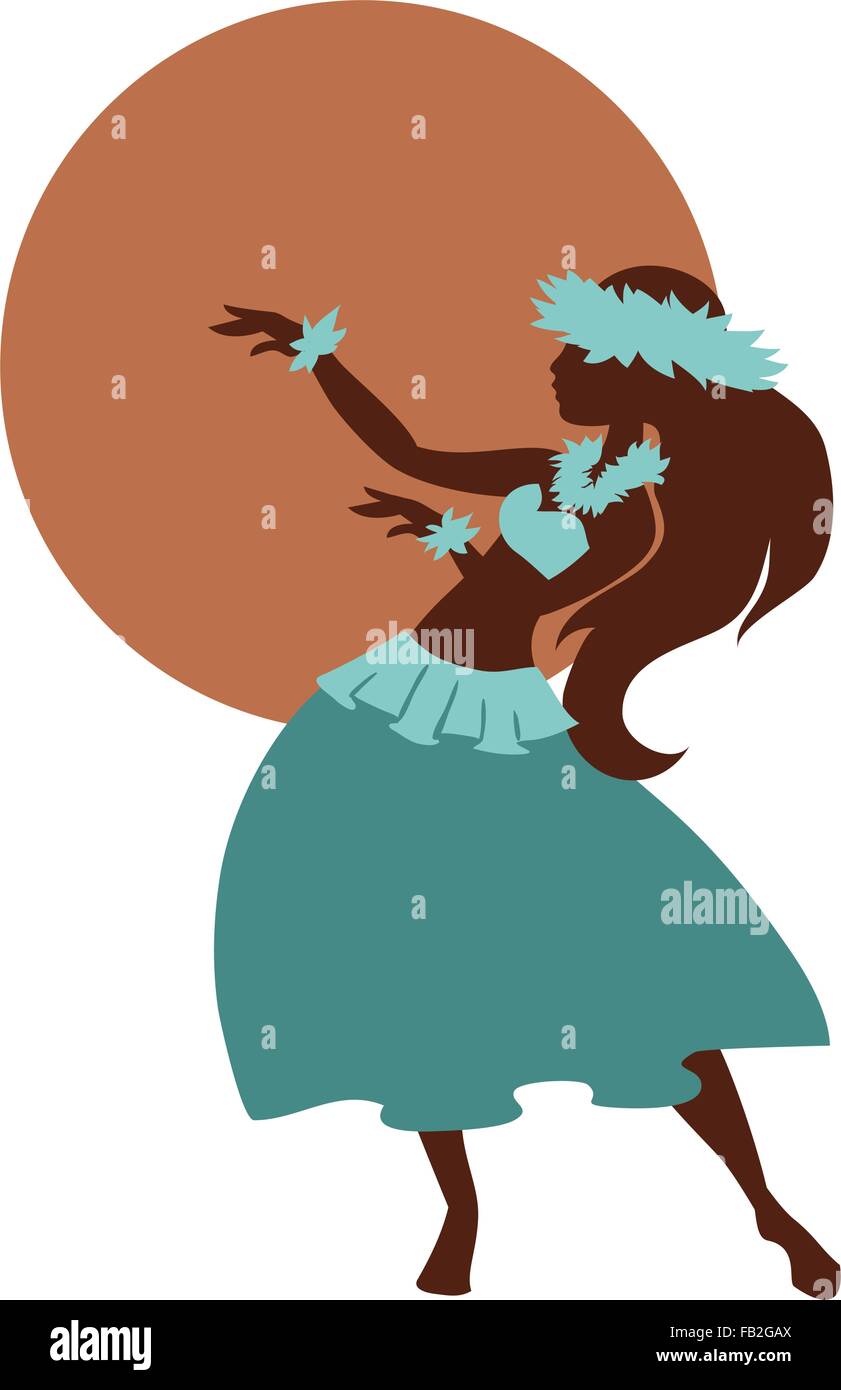 Hula dance silhouette Stock Vector Images - Alamy