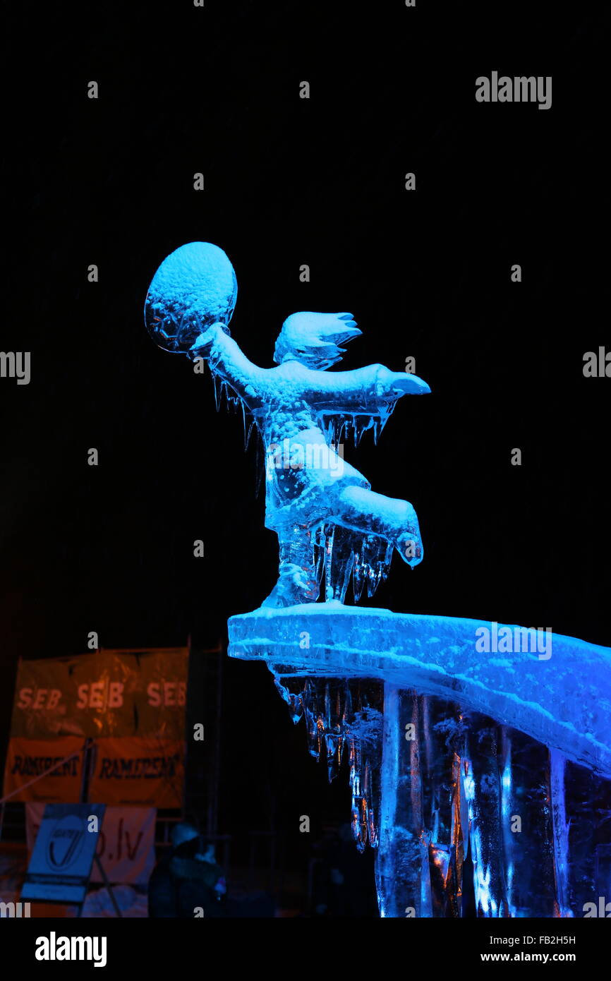 ice sculptures winter night Stock Photo - Alamy