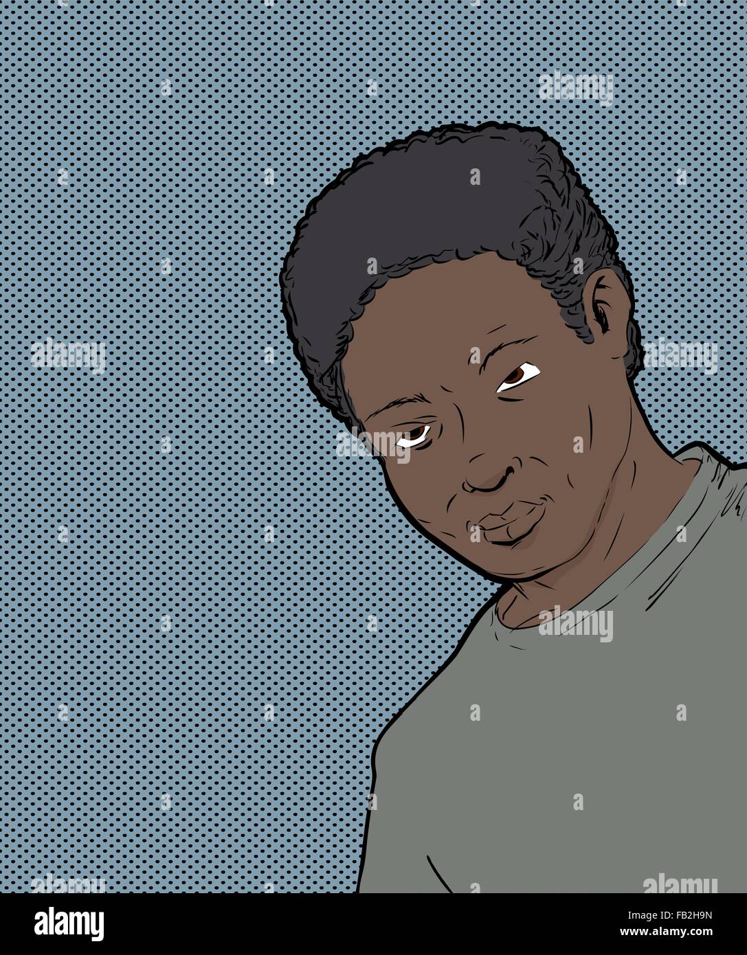 Calm handsome young man with grin on halftone background Stock Vector ...