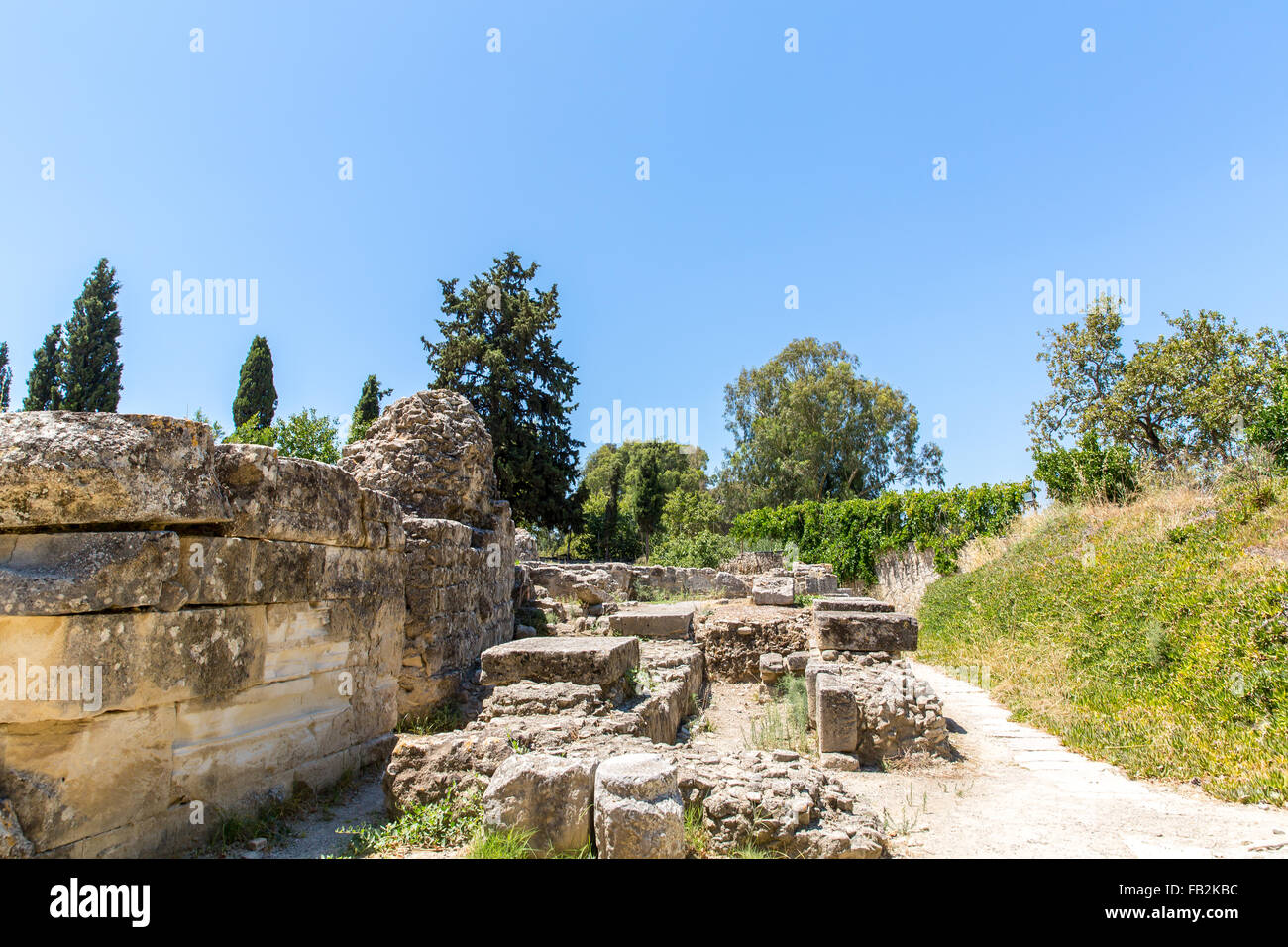 Monastery (friary) in Messara Valley at Crete island in Greece. Messara ...