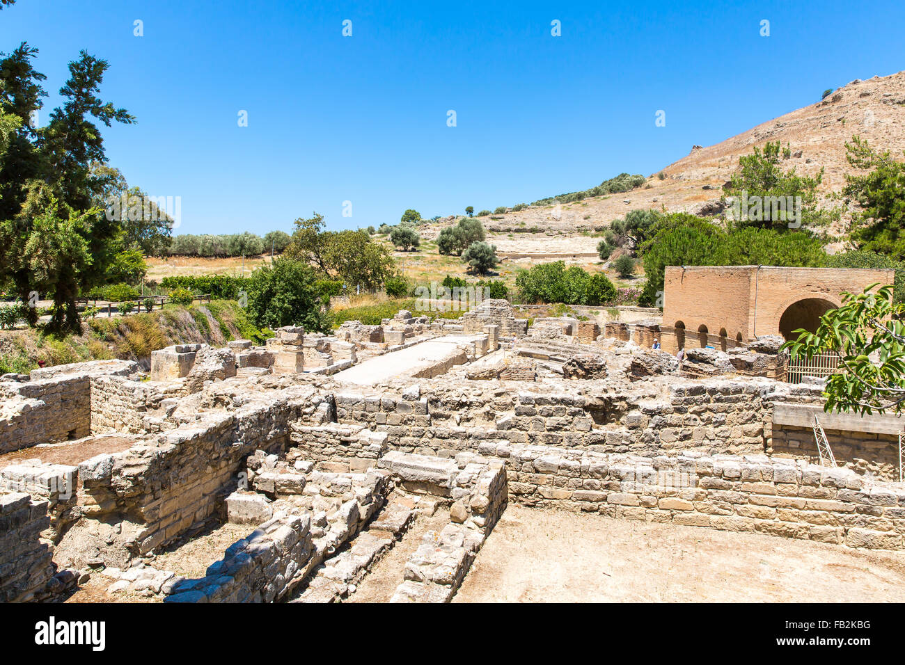 Monastery (friary) in Messara Valley at Crete island in Greece. Messara ...