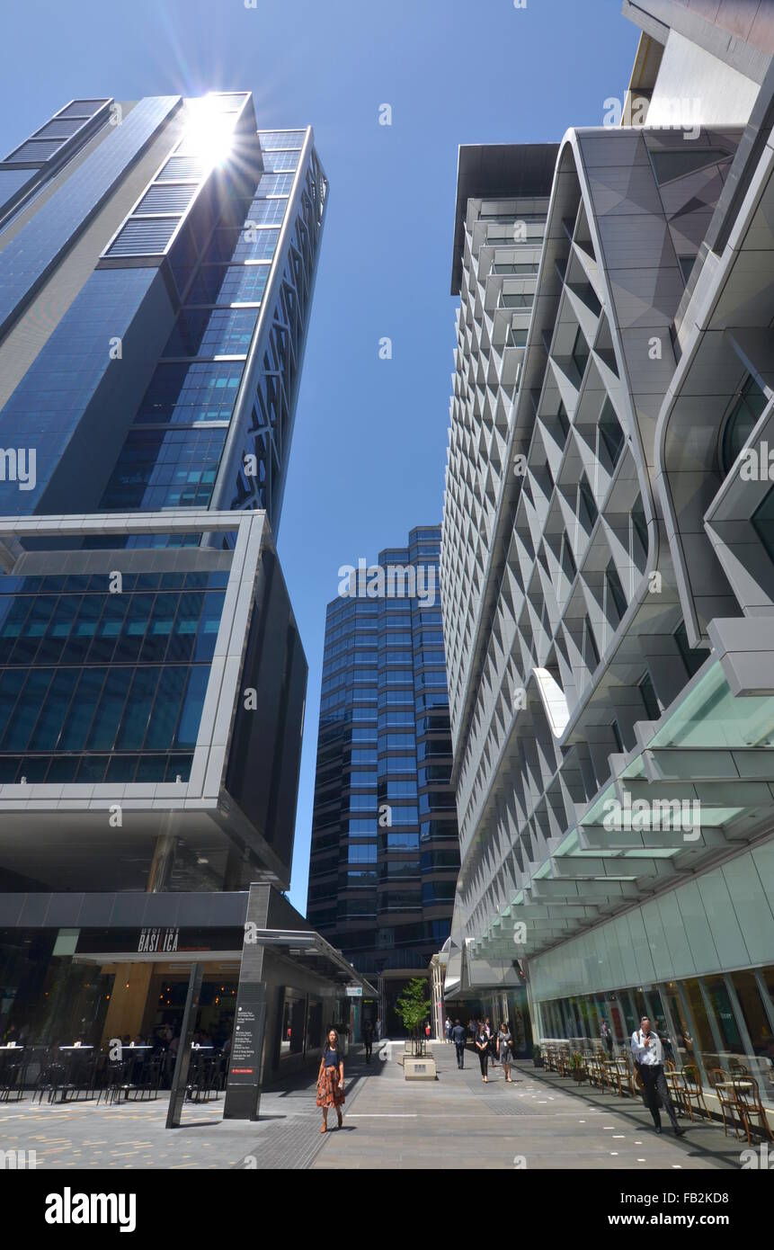 Skycraper and other buildings in Perth Central Business District ...
