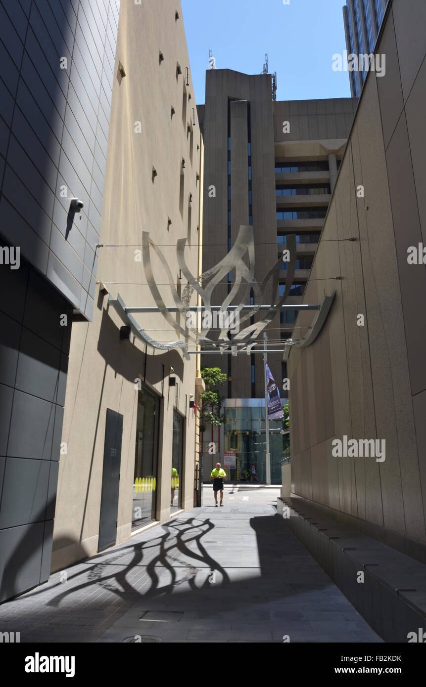 Alley with art in Perth Central Business District, Australia Stock ...