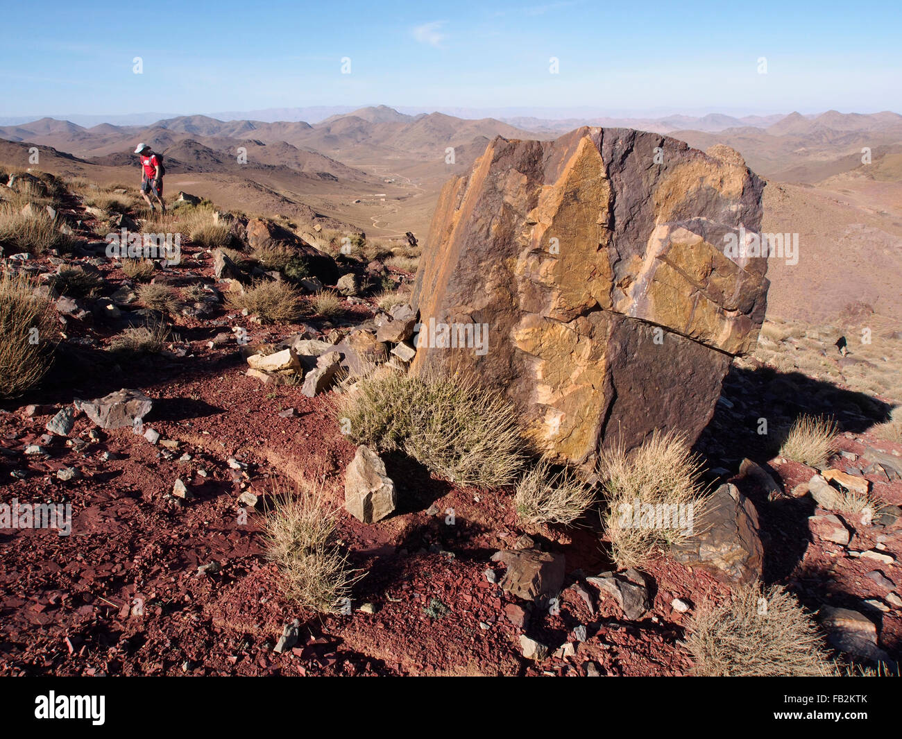 ascending NE ridge of 2350m peak SE of Tanemlalt, Jbel Saghro, Morocco ...