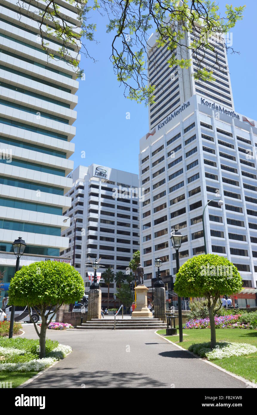 Stirling Gardens with statue of Alexander Forrest and view towards ...