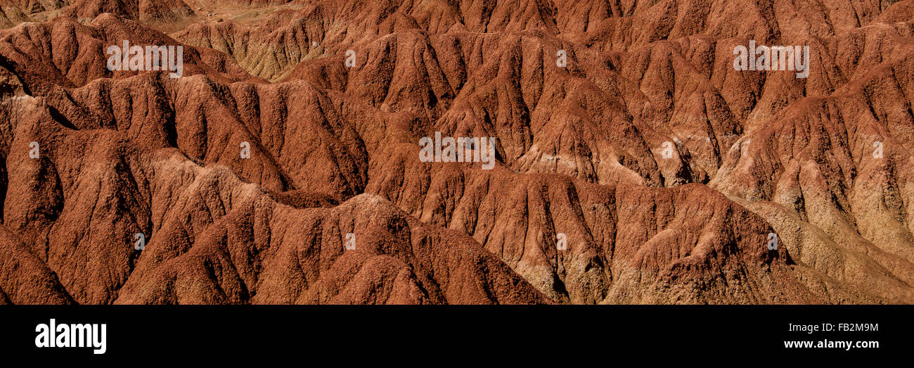 Detail of Drought red orange sand stone rock formation in Tatacoa ...