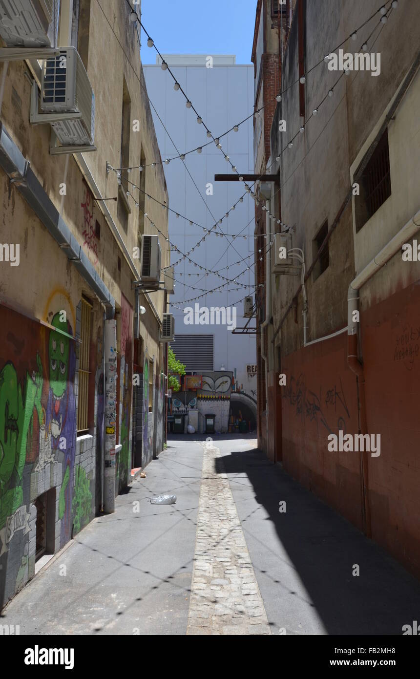 Alley with graffiti, Perth, Australia Stock Photo - Alamy