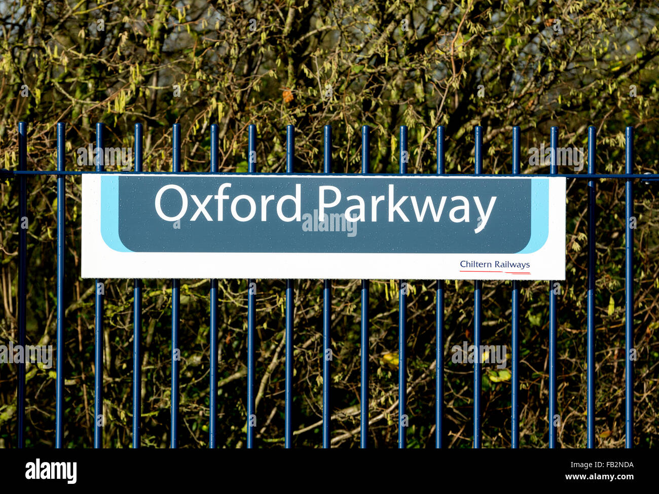 Oxford Parkway railway station sign, Oxfordshire, UK Stock Photo - Alamy