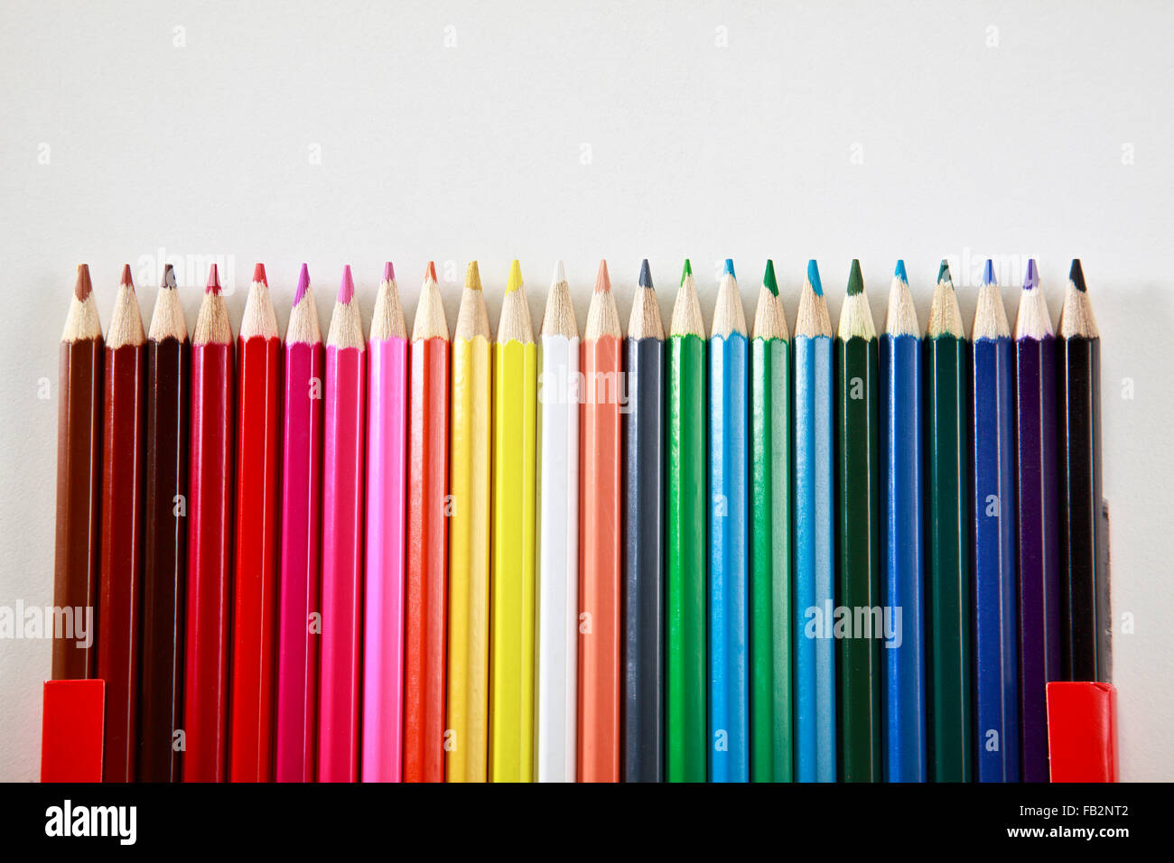 coloeful color pencil in a row Stock Photo - Alamy