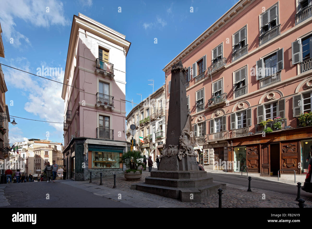 Cagliari, Piazza Martiri d' Italia Stock Photo - Alamy