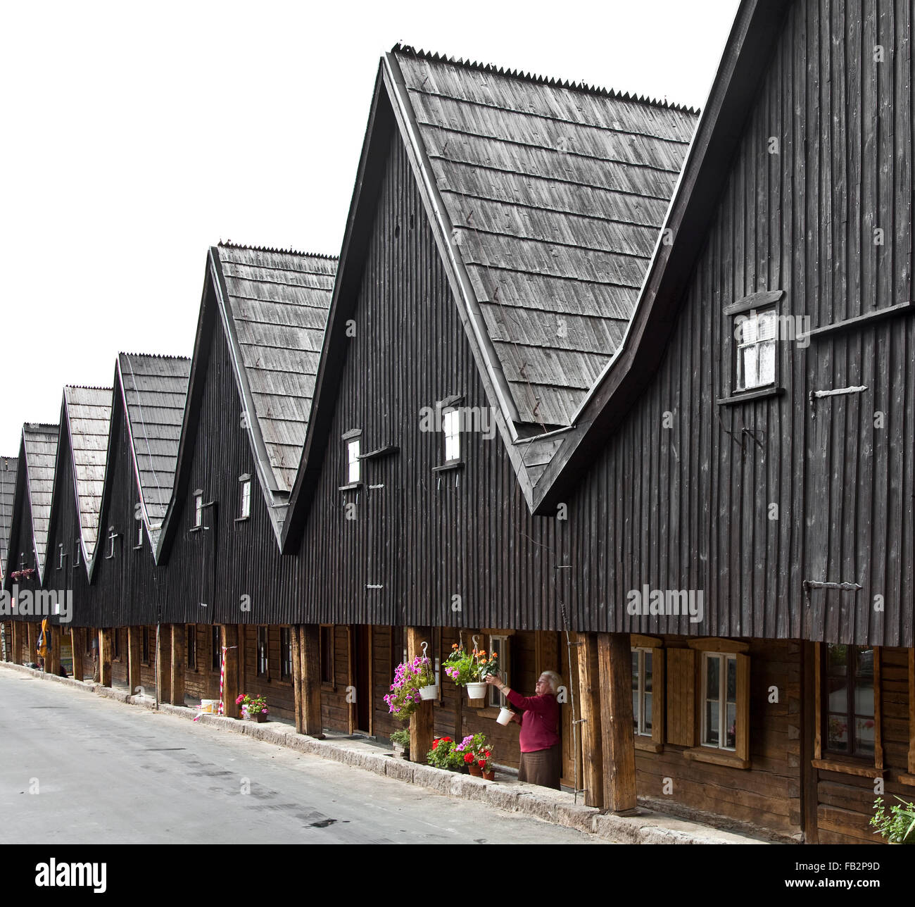 Chelmsko Slaskie Schömberg, Leineweberhäuser ZWÖLF APOSTEL Stock Photo ...