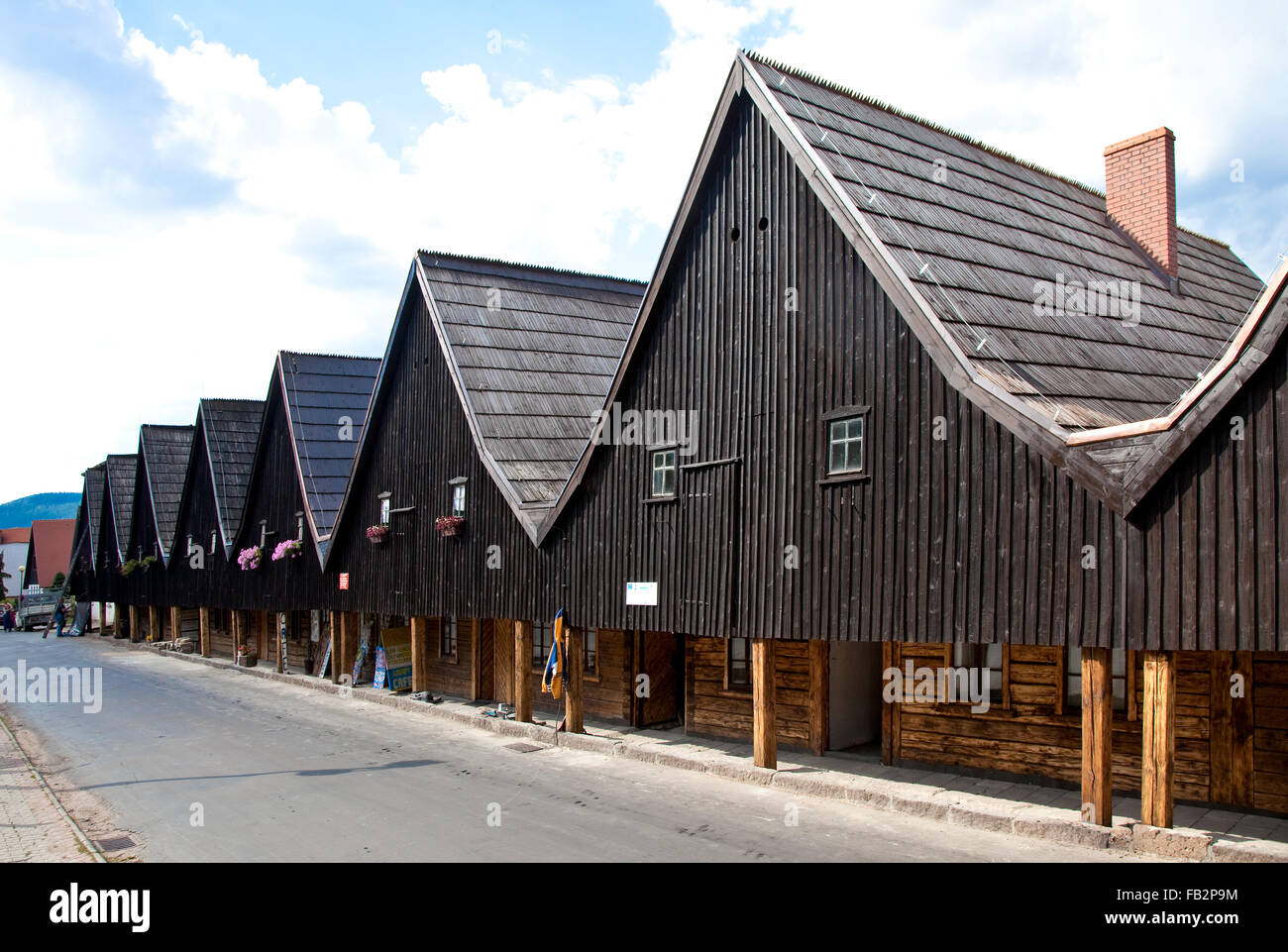 Chelmsko Slaskie Schömberg, Leineweberhäuser ZWÖLF APOSTEL Stock Photo ...