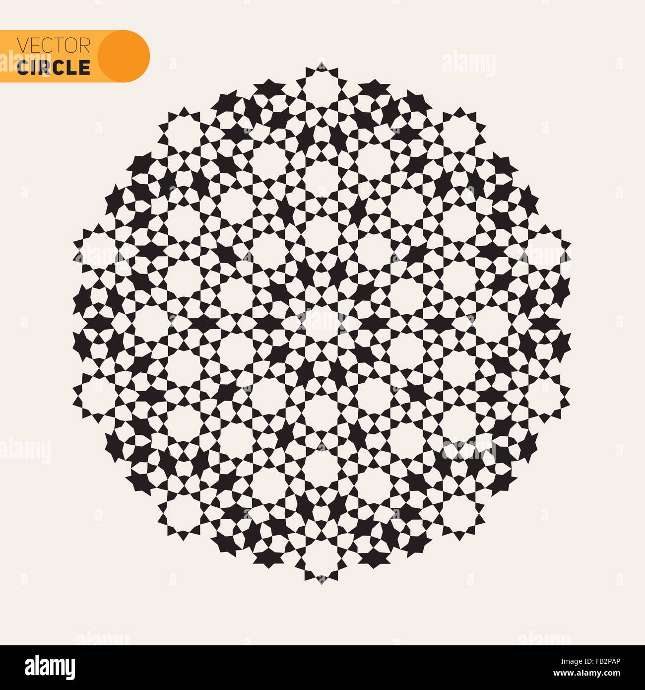 Vector Black and White Radial Arabic Rosette Geometric Star Tiling ...