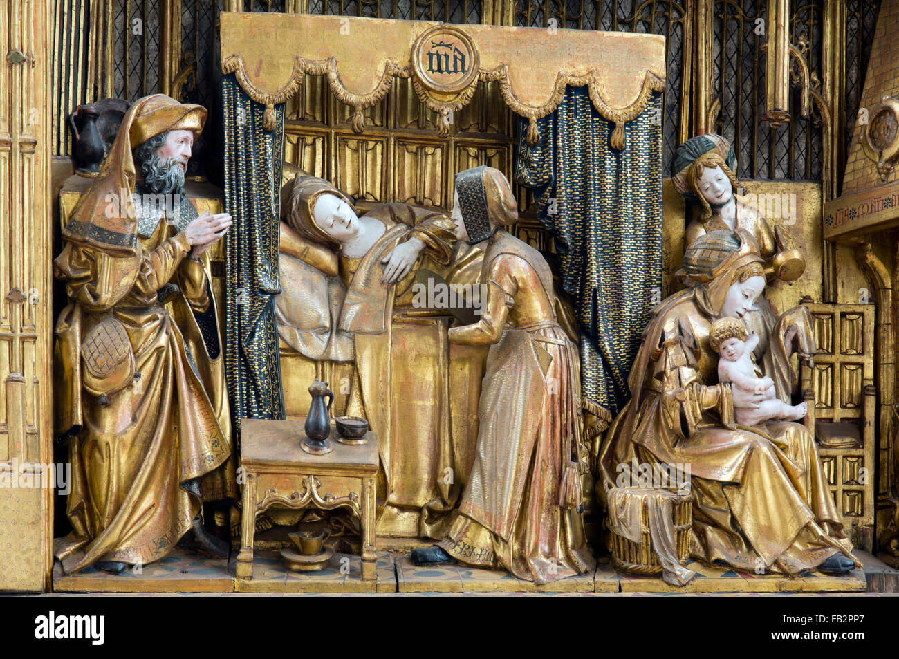 Lübeck, Marienkirche, Antwerpener Retabel von 1518 Stock Photo - Alamy