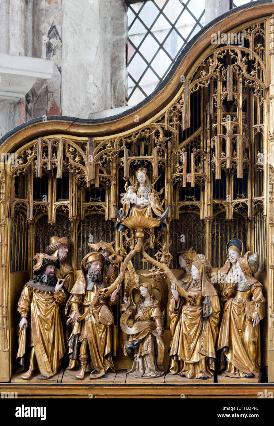 Lübeck, Marienkirche, Antwerpener Retabel von 1518 Stock Photo - Alamy