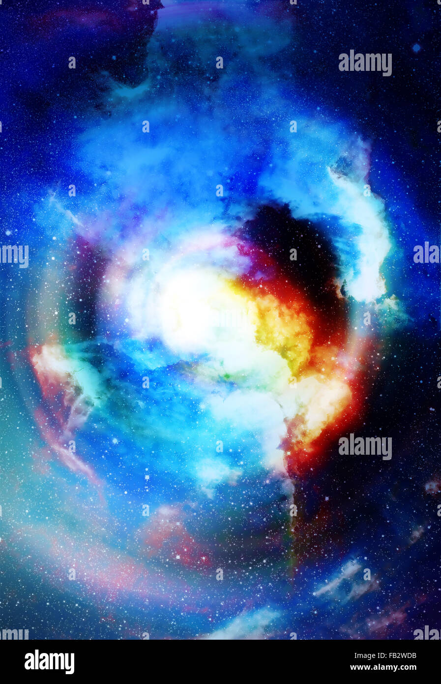Nebula, Cosmic space and stars, blue cosmic abstract background ...