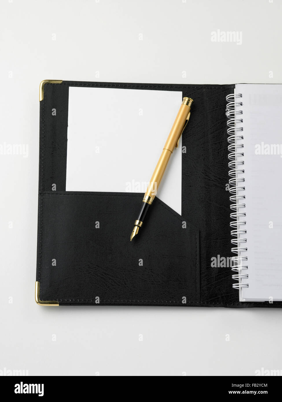 blank note with pen on the plain background Stock Photo - Alamy