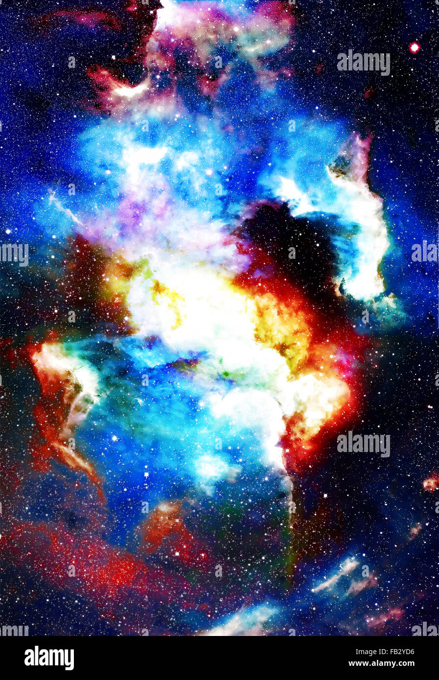 Nebula, Cosmic space and stars, blue cosmic abstract background ...