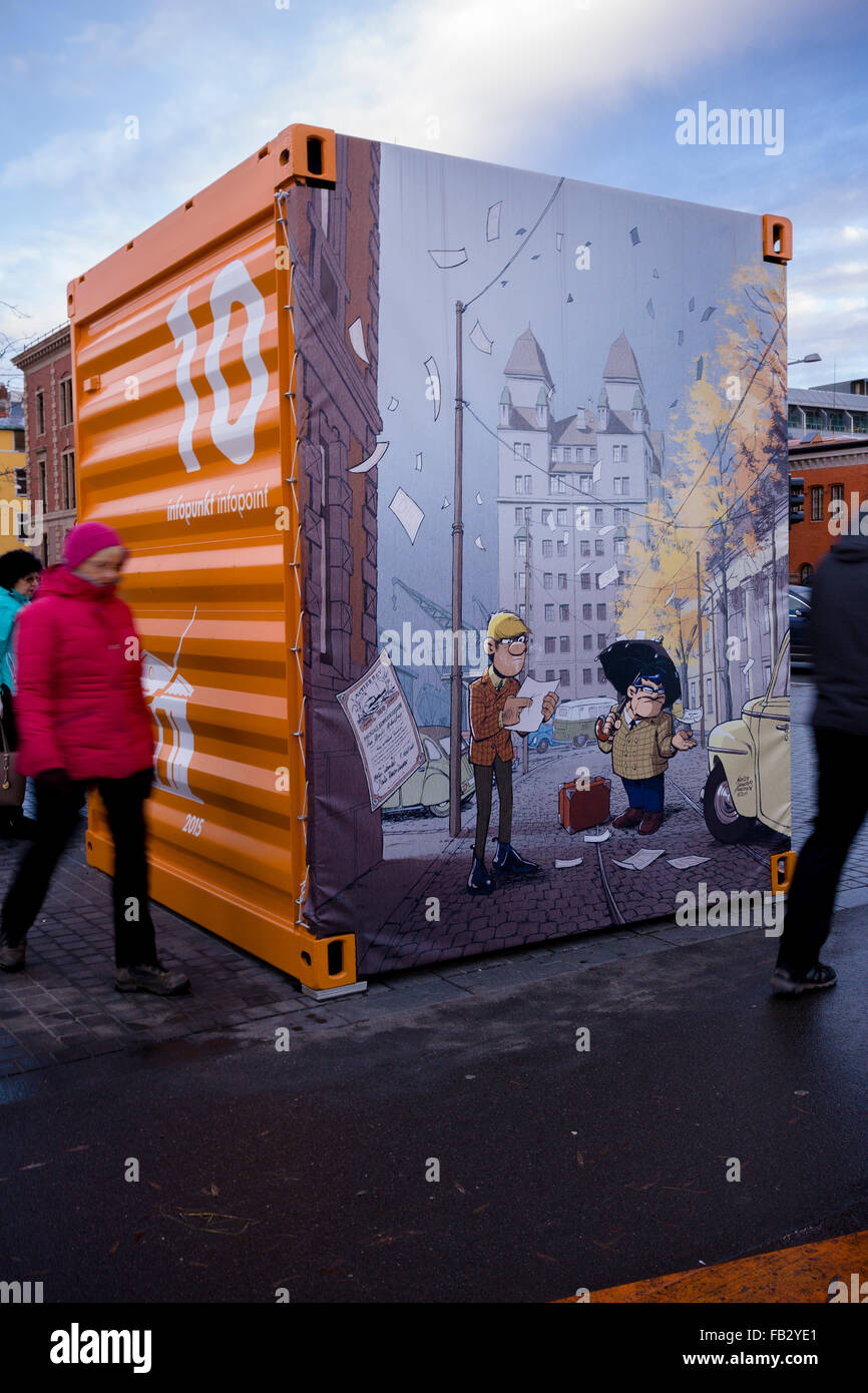 Visitor Information Booth Oslo waterfront, Norway Stock Photo - Alamy