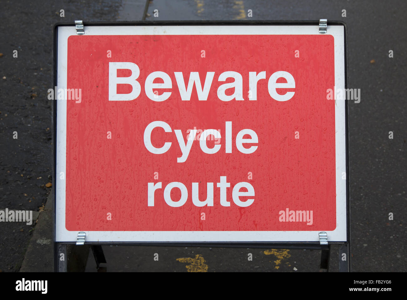 beware cycle route sign, a british road sign with no clear meaning ...