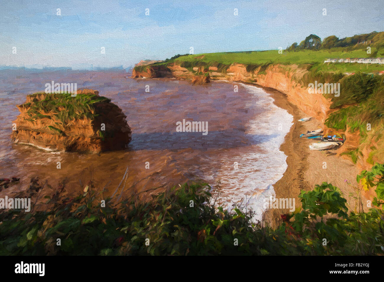 Ladram Bay Jurassic coast Devon England UK located between Budleigh ...