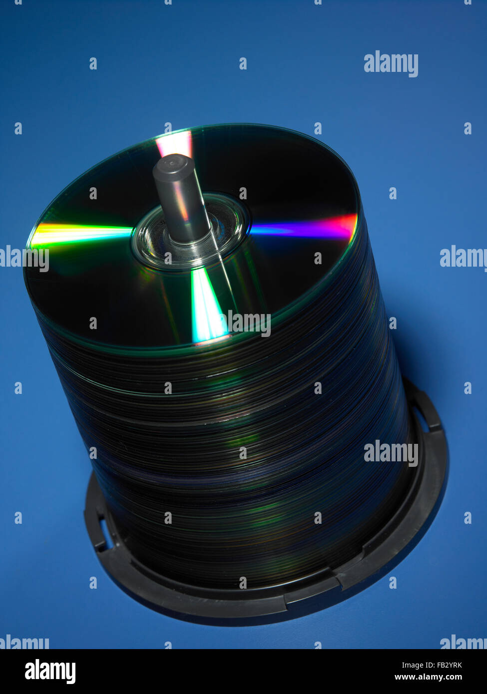 stack of blank cd on the blue background Stock Photo - Alamy