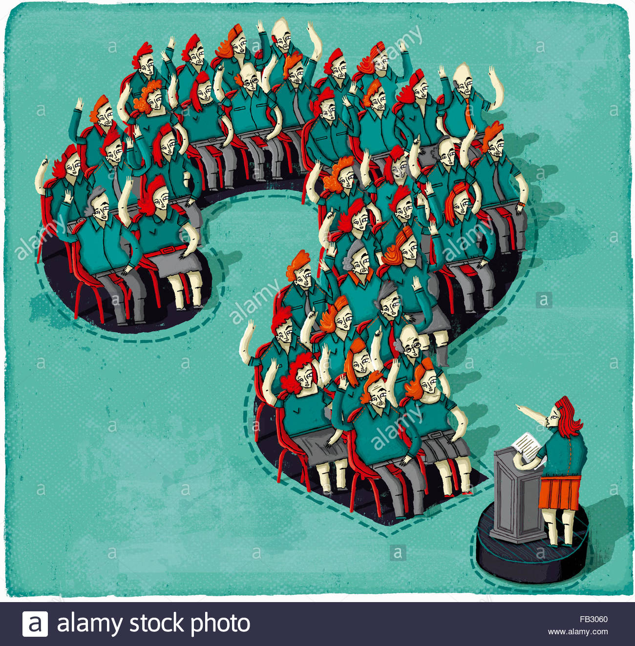 Public speaker and audience in question and answer session inside of ...