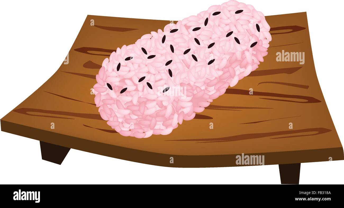 Traditional Japanese Cuisine, Sekihan Ball or Sticky Rice Steamed with ...