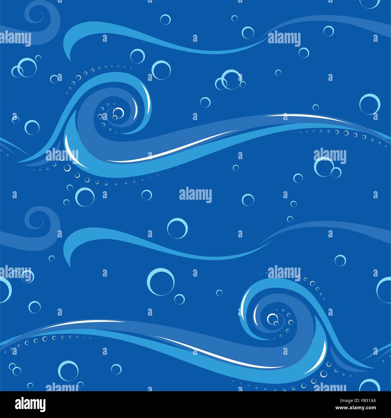 Abstract air bubbles and seaweeds underwater seamless pattern. EPS8 ...