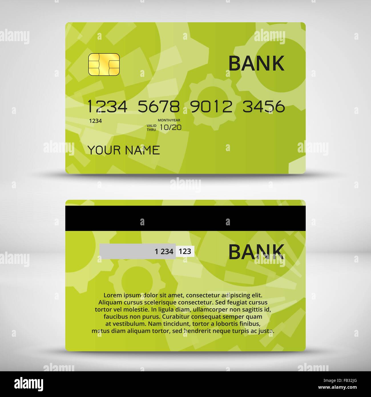 Templates of credit cards design with an abstract background, Isolated ...