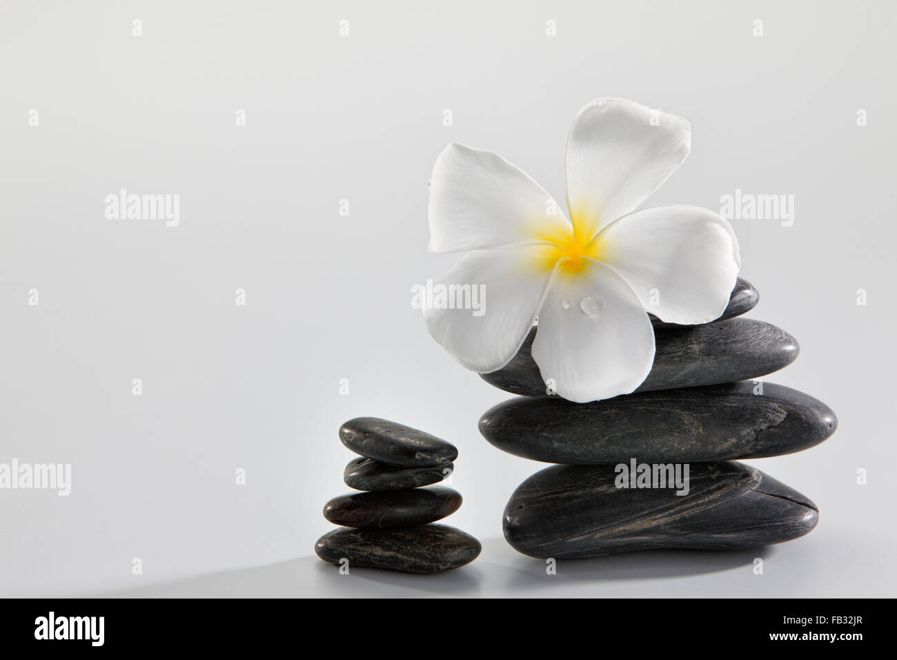 stack of stone and flower Stock Photo - Alamy