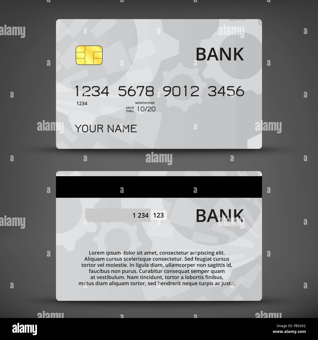 Templates of credit cards design with an abstract background, Isolated ...