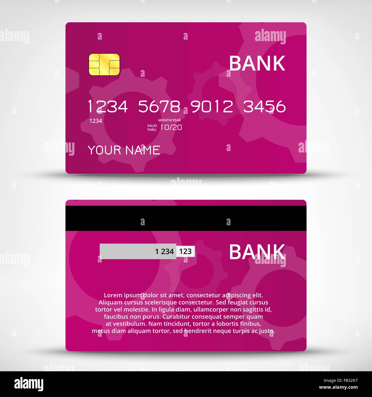 Templates of credit cards design with an abstract background, Isolated ...