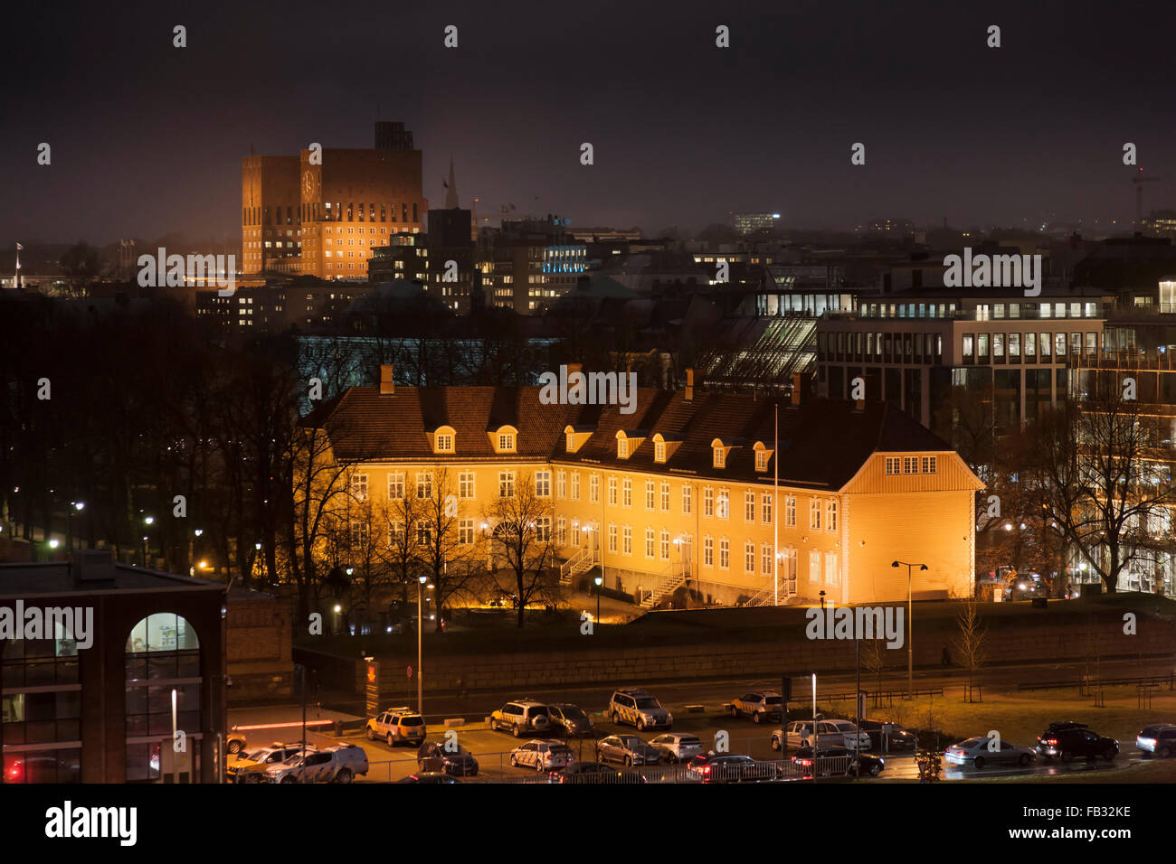 City scape Oslo, Norway at night Stock Photo - Alamy