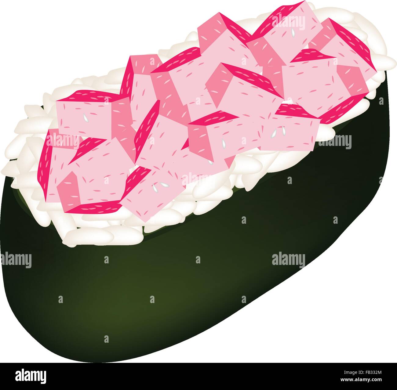 Japanese Cuisine, Illustration of Fresh Otoro Sushi Meat Cubes or Otoro ...