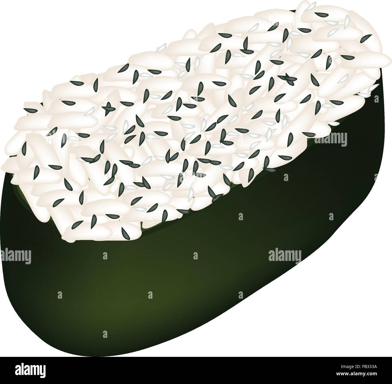 Japanese Cuisine, Illustration of Japanese Sesame Maki or Sesame Sushi ...