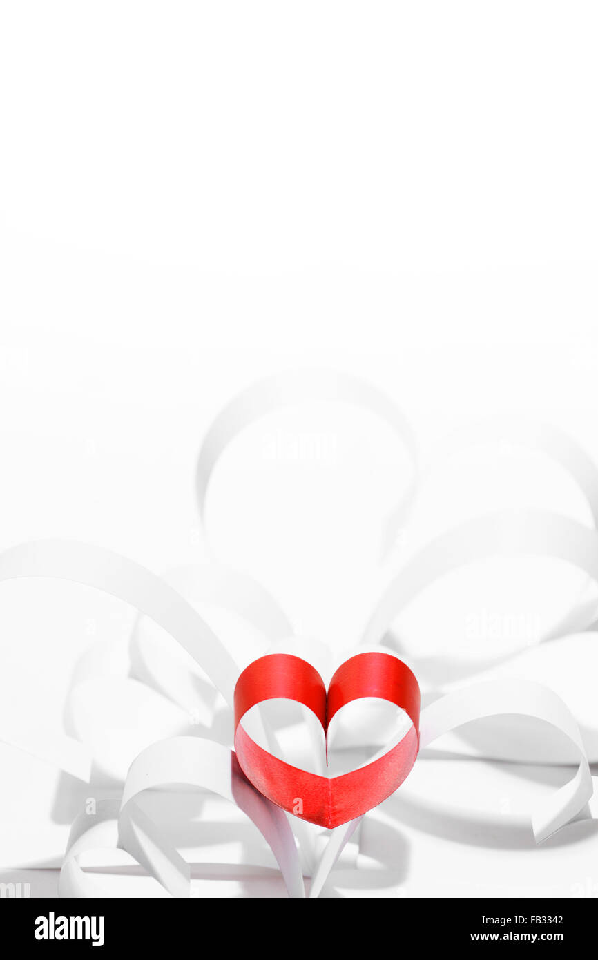 Red and white paper hearts composition, Valentines day concept Stock ...