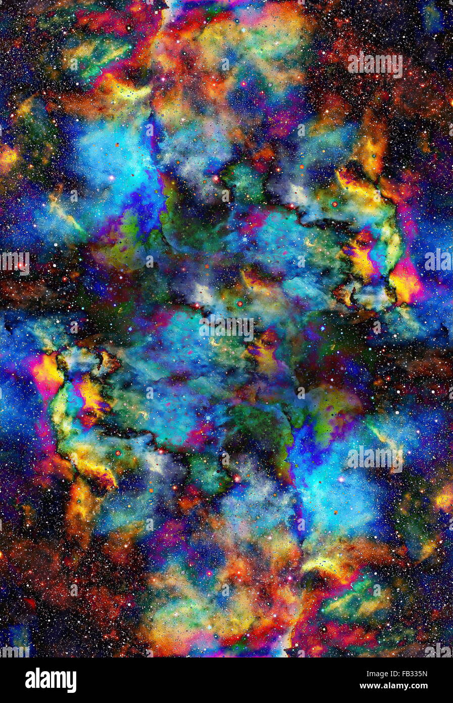 Nebula, Cosmic space and stars, blue cosmic abstract background ...