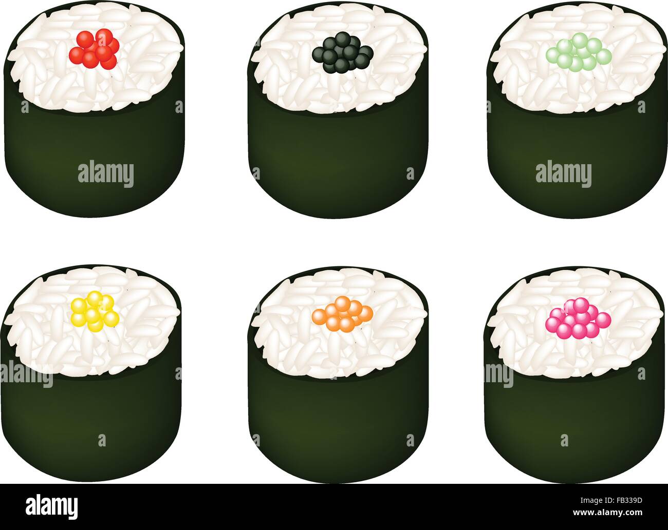 Japanese Cuisine, Illustration Collection of Delicious Red, Pink ...