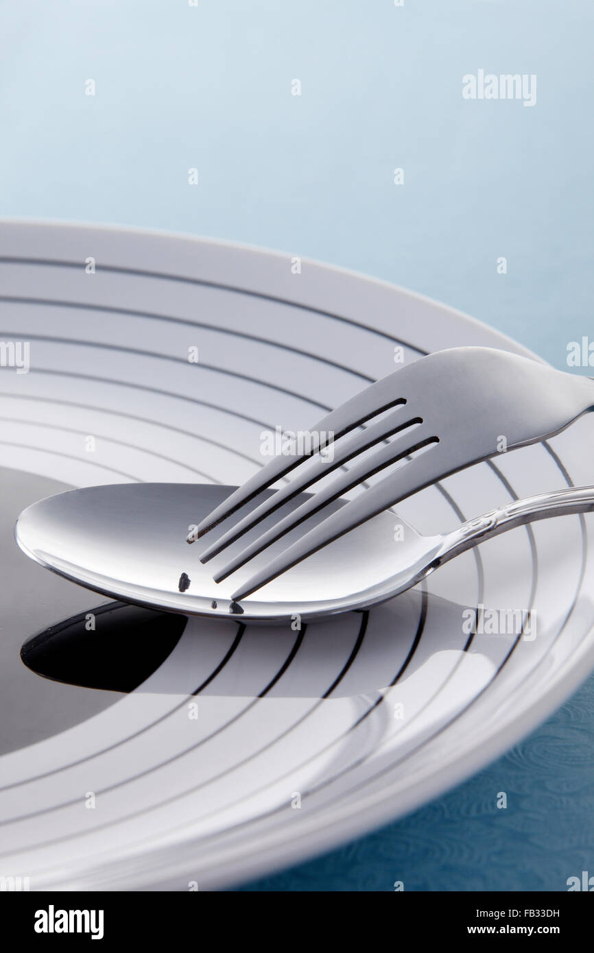 table setting of the fork and spoon Stock Photo - Alamy