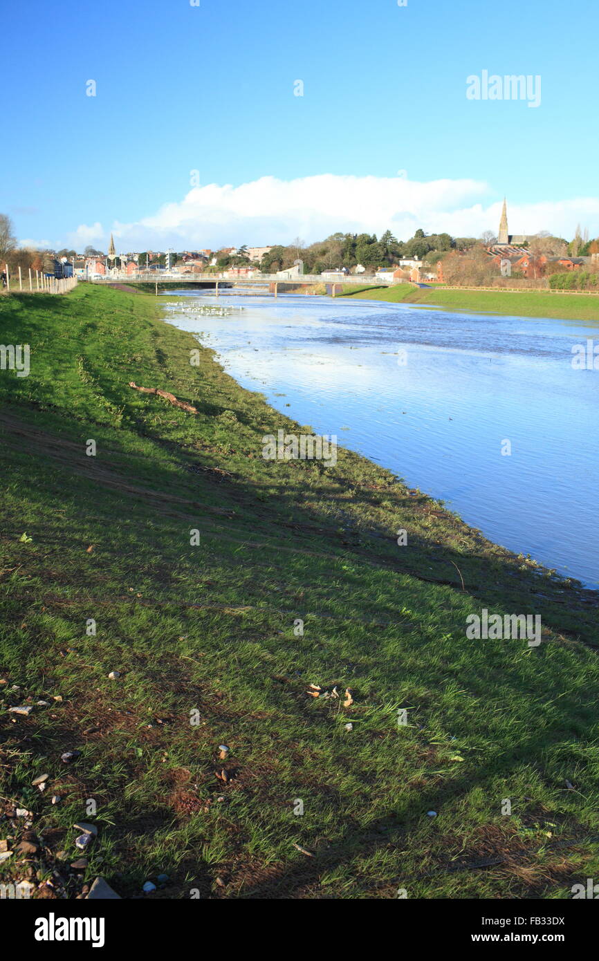 Exeter flood relief channel in operation after recent heavy rain, Devon ...