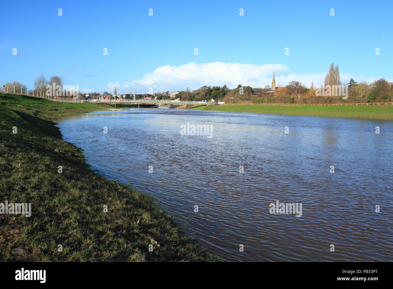 Exeter flood relief channel in operation after recent heavy rain, Devon ...