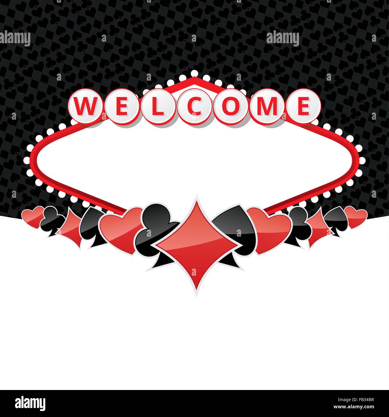 Welcome sign background with card suits Stock Vector Image & Art - Alamy
