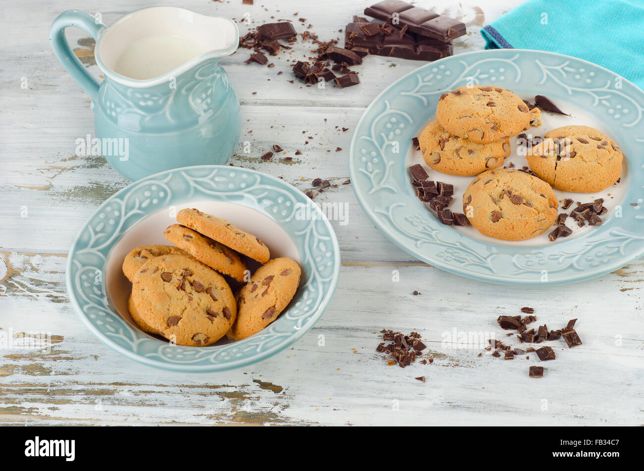 Milk chocolate chip cookies hi-res stock photography and images - Alamy
