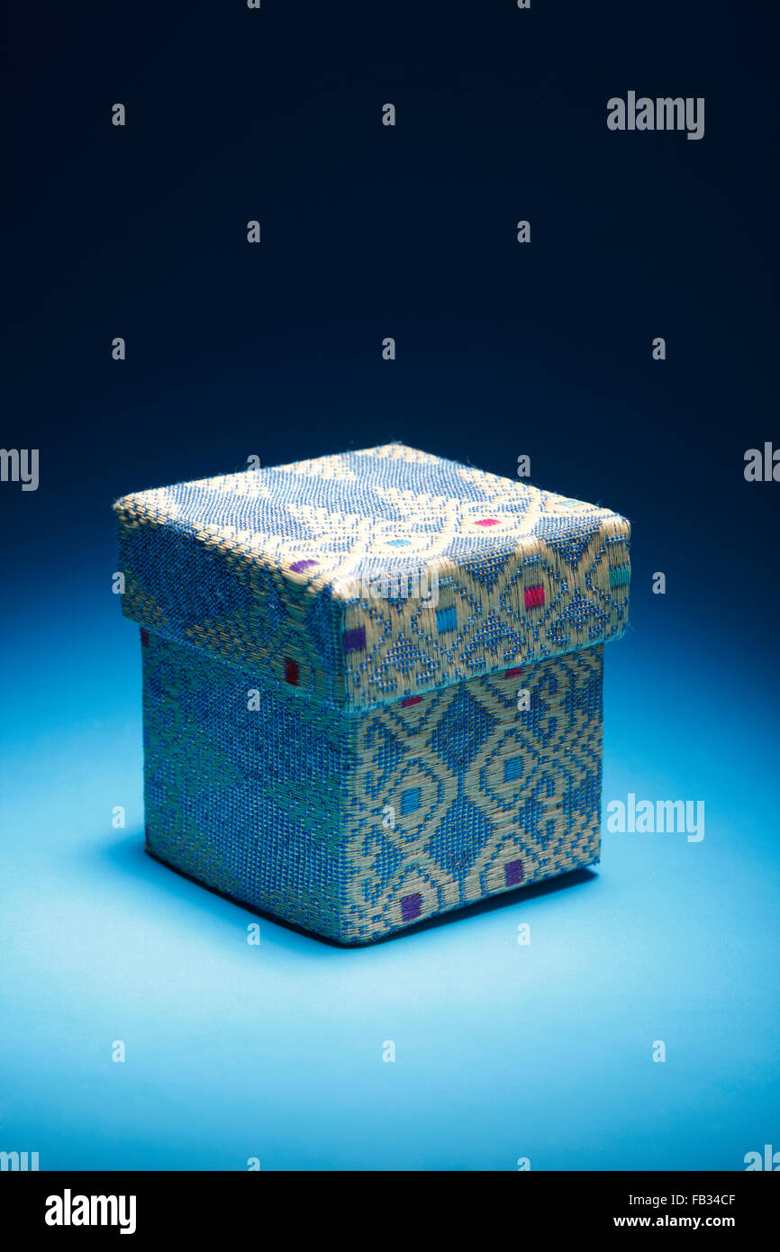 gift box on the blue background Stock Photo - Alamy